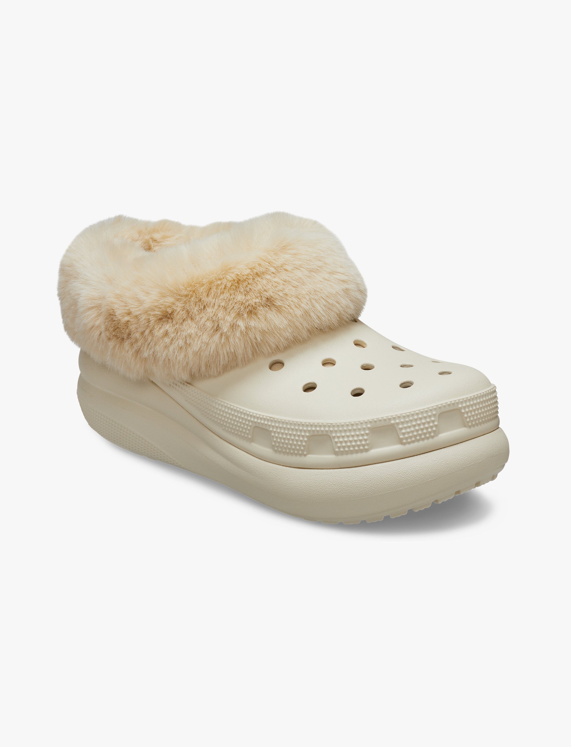 Crocs Furever Crush - כפכפי פלטפורמה קרוקס קראש עם פרווה לנשים בצבע קר ...