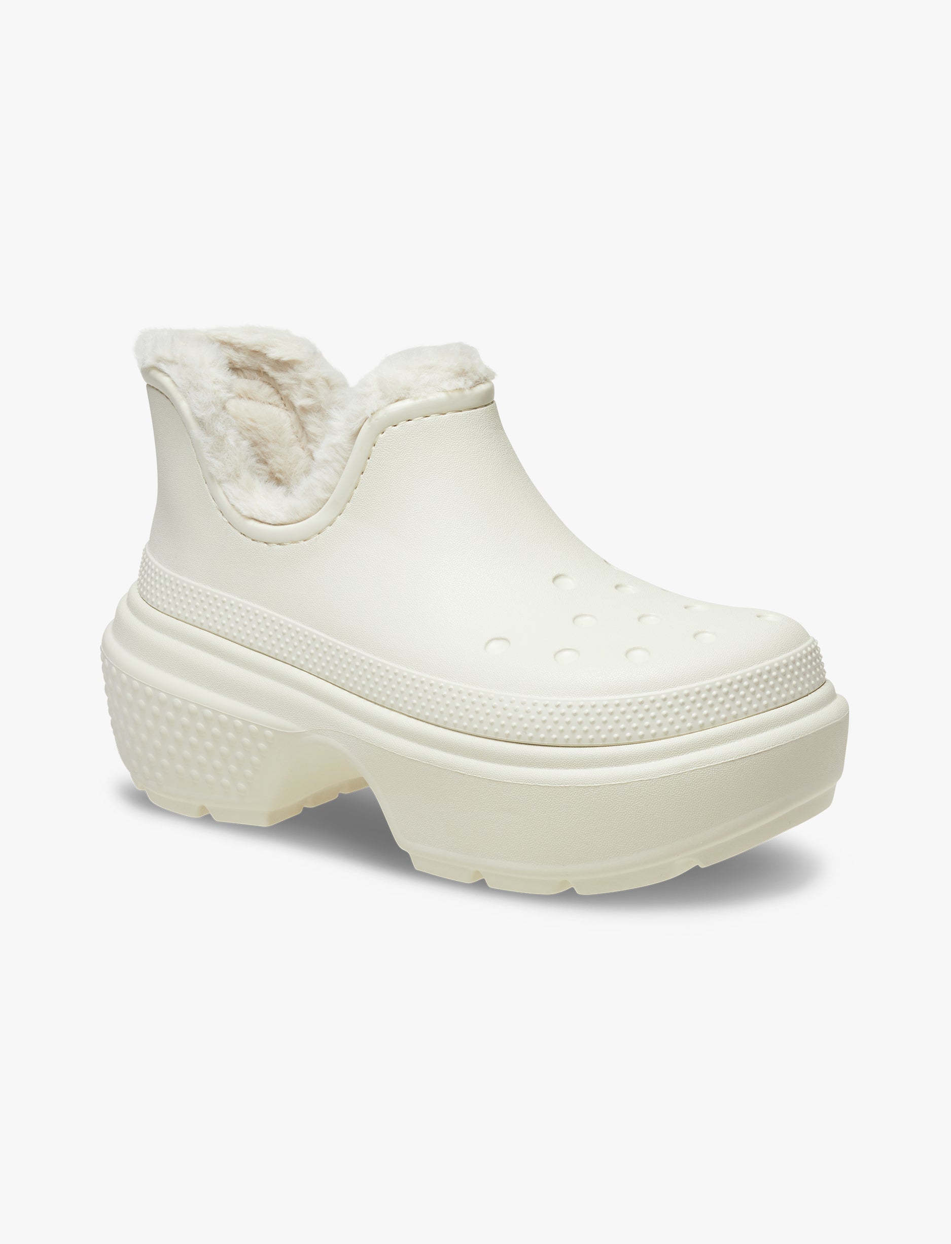 Crocs Stomp Lined Shorty Boot - מגפון קרוקס סטומפ ליינד לנשים בצבע קרם ...